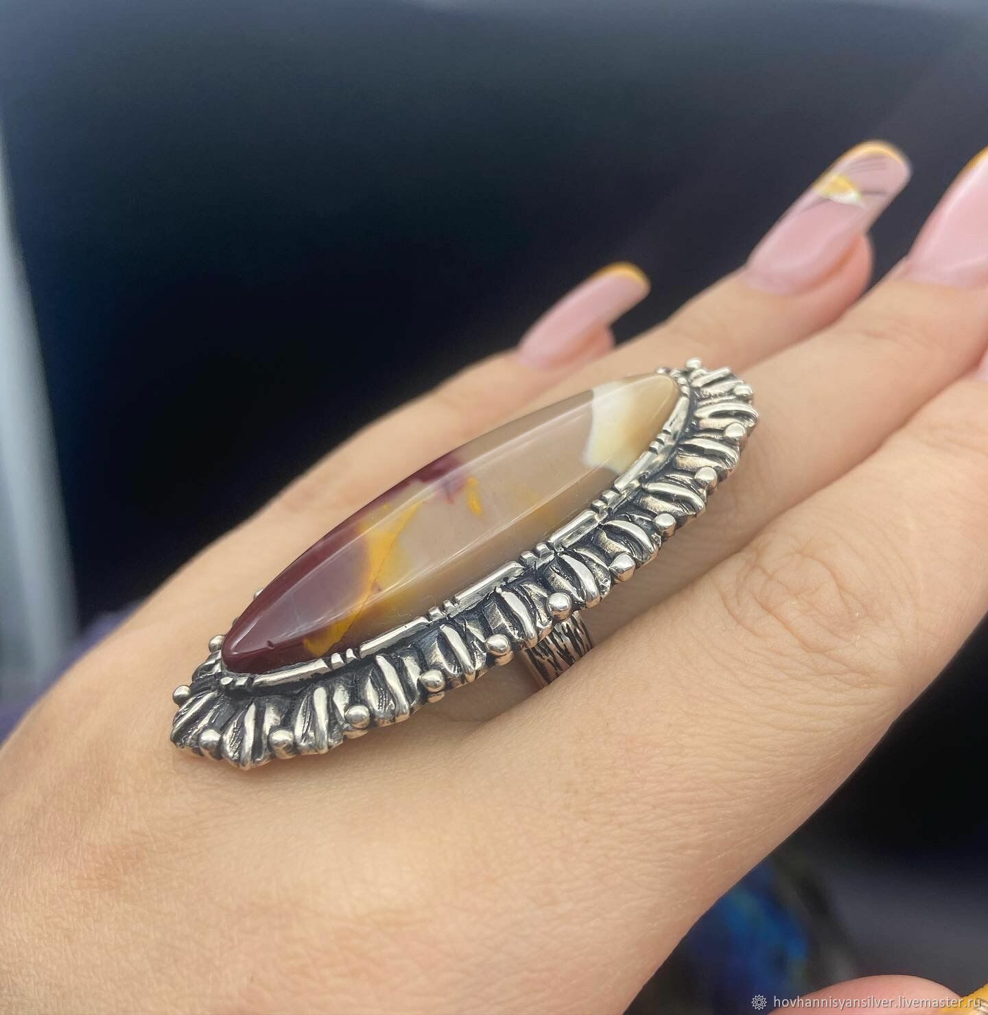 Кольцо с яшмой из серебра в интернет-магазине на Ярмарке Мастеров ...