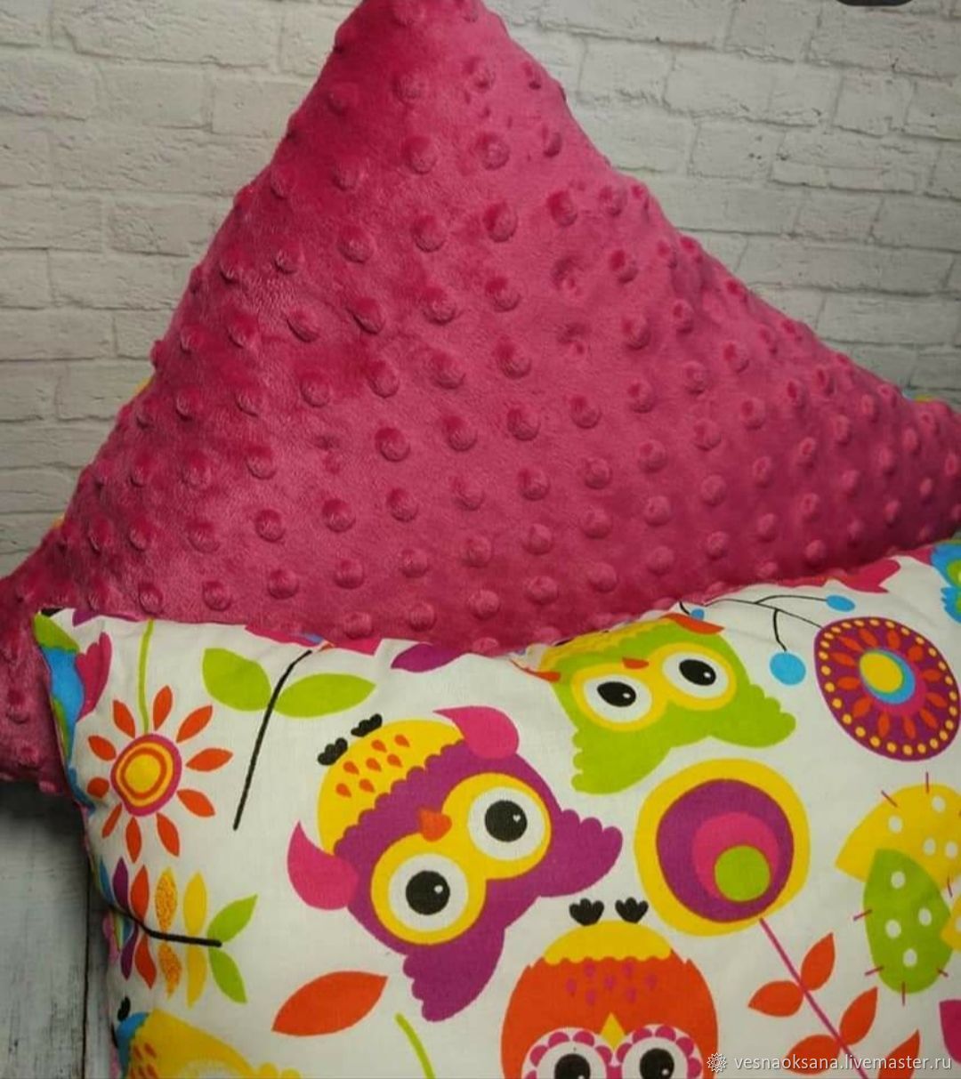 Подушки: Подушка из хлопка и плюша в интернет-магазине Ярмарка Мастеров ...