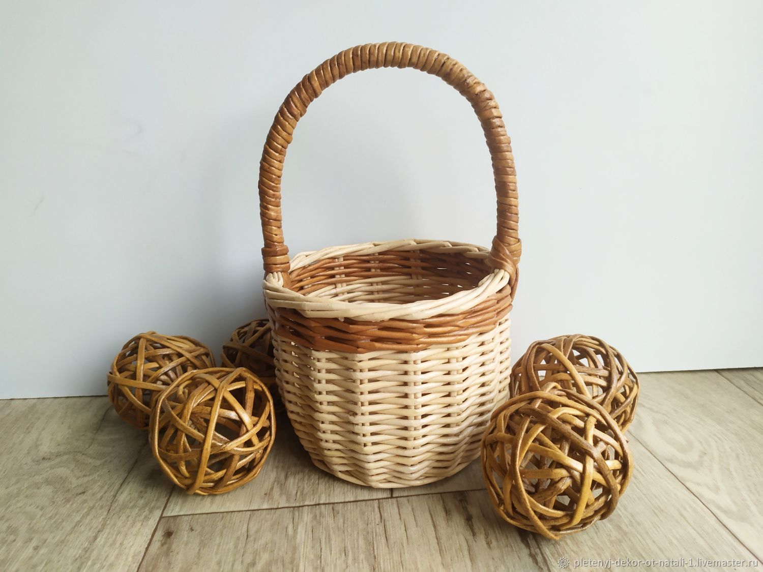 Детская плетеная корзина. Пасхальная корзина. Корзина для цветов в ...