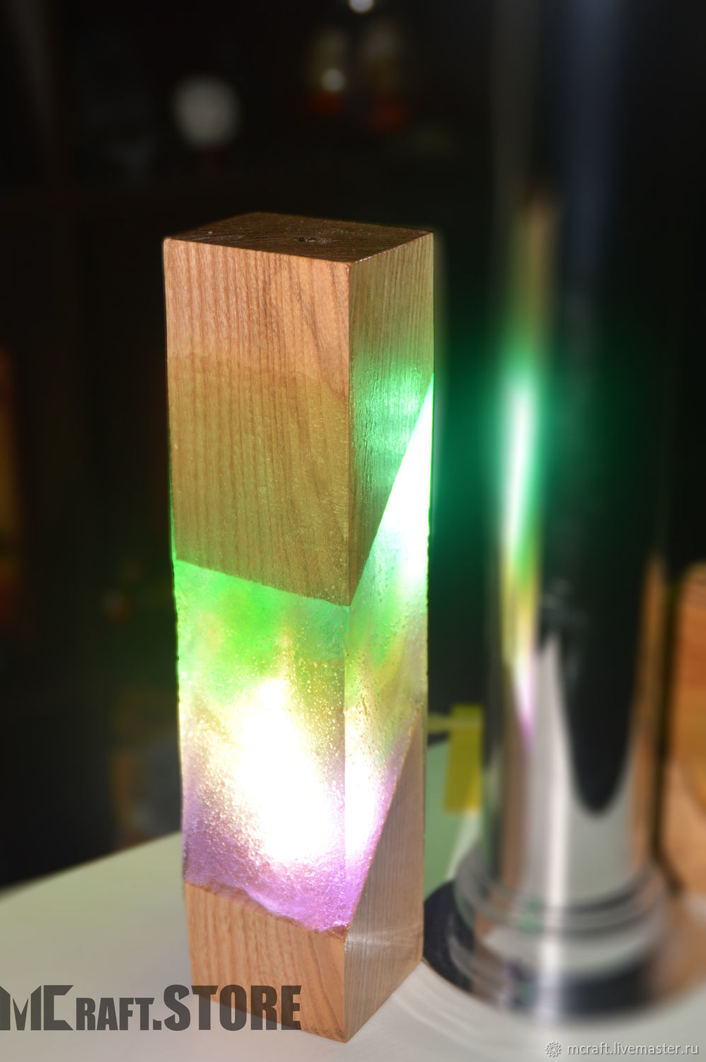 Светильник эпоксидный из ясеня в интернет-магазине на Ярмарке Мастеров ...