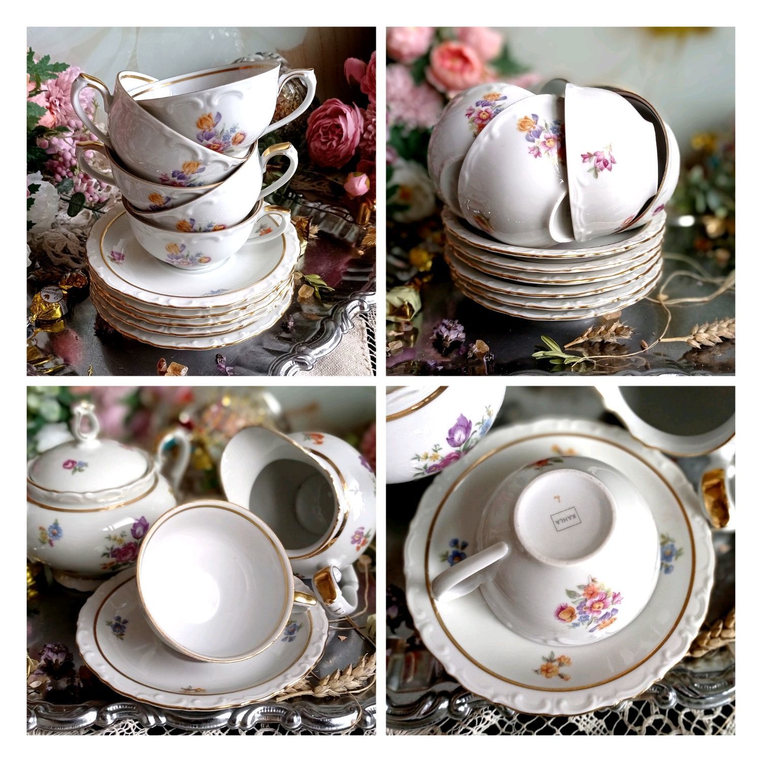 Винтаж: "Ирисы". Чайная пара старая KAHLA купить в интернет-магазине Ярмарка Мастеров по цене ...