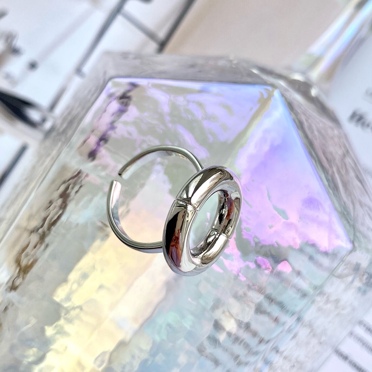 Кольцо «бублик», родиевое покрытие – купить на Ярмарке Мастеров ...