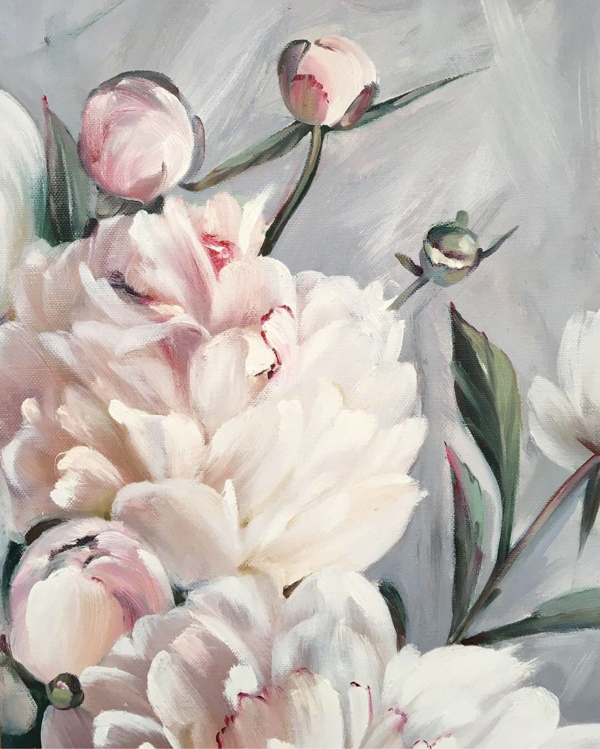 Картина Белые Пионы – заказать на Ярмарке Мастеров – HV9CXRU | Картины ...