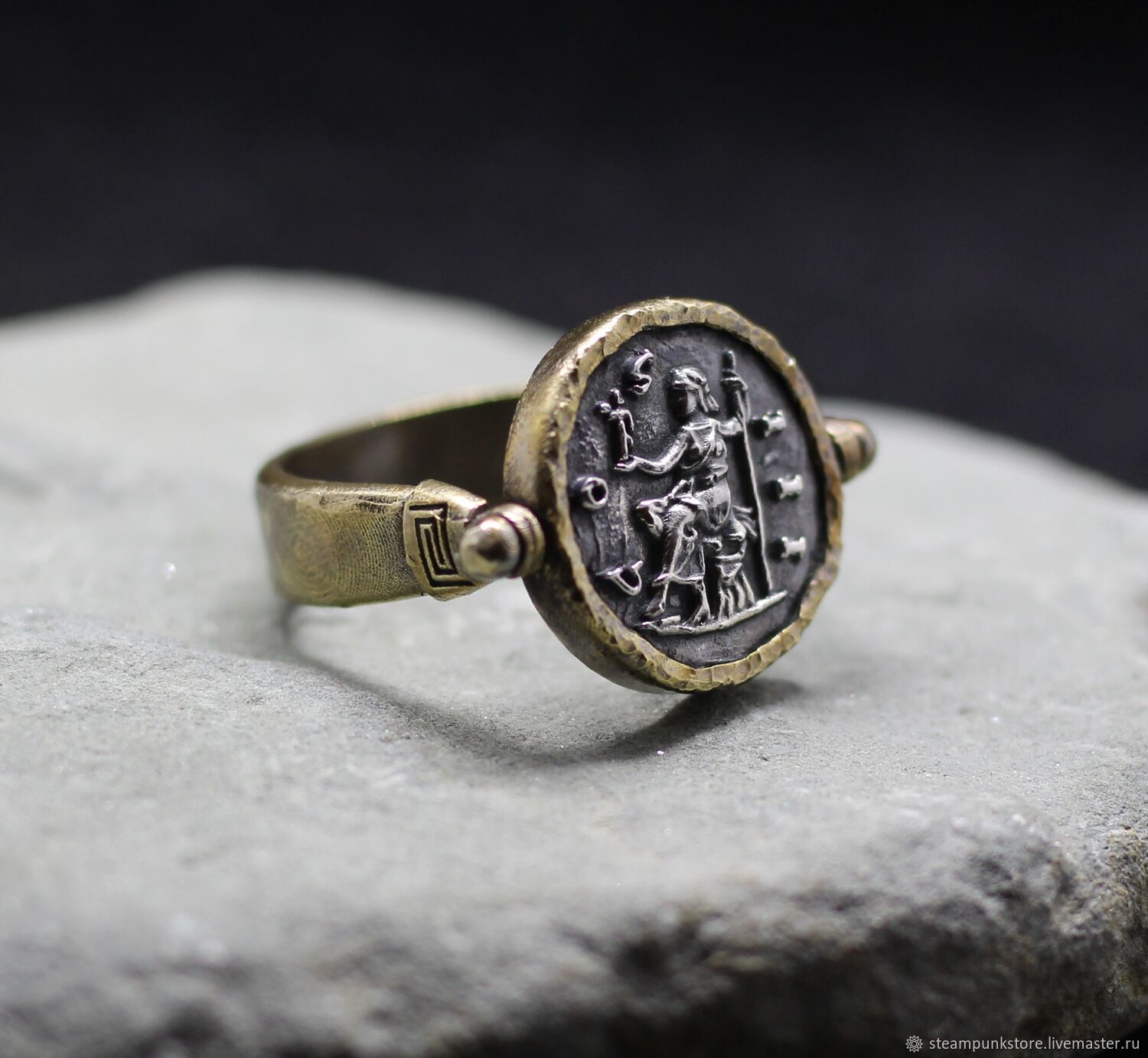 Кольцо с монетой Марк Аврелий Стоицизм Монета Рим Marcus Aurelius в ...