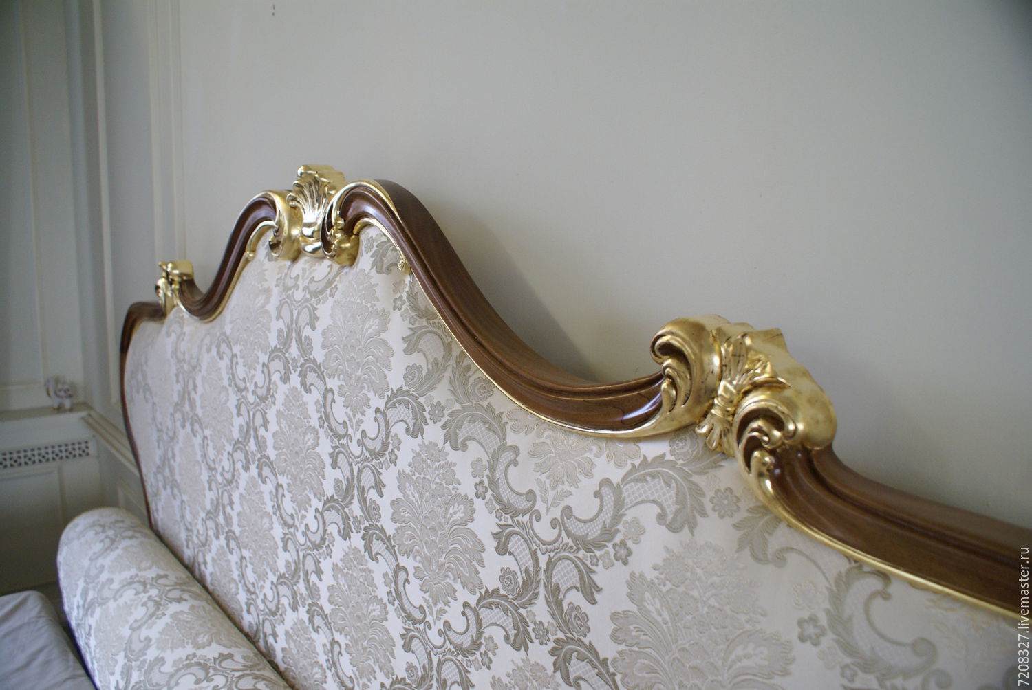 Bed In Solid Walnut With Gold Leaf bed-in-solid-walnut-with-gold-leaf