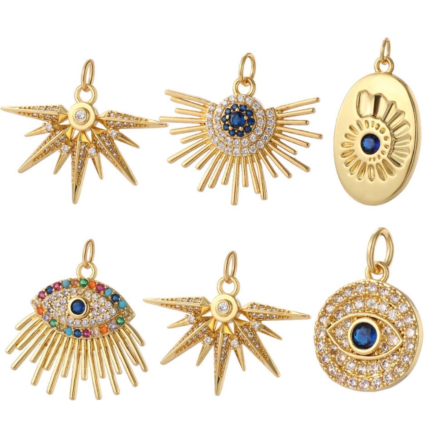 Подвеска Глаз с кристаллами, позолота, 23 * 21 мм – купить на Ярмарке ...