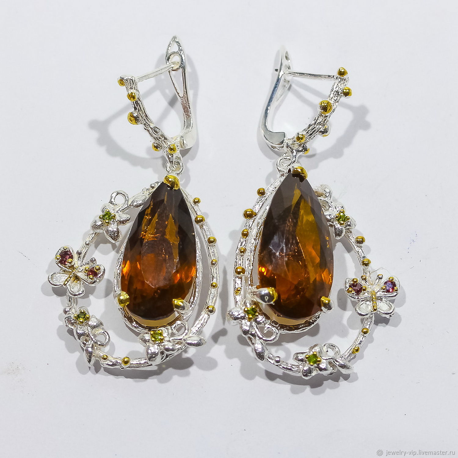 Невероятный гарнитур с крупным натуральным коньячным кварцем купить в ...