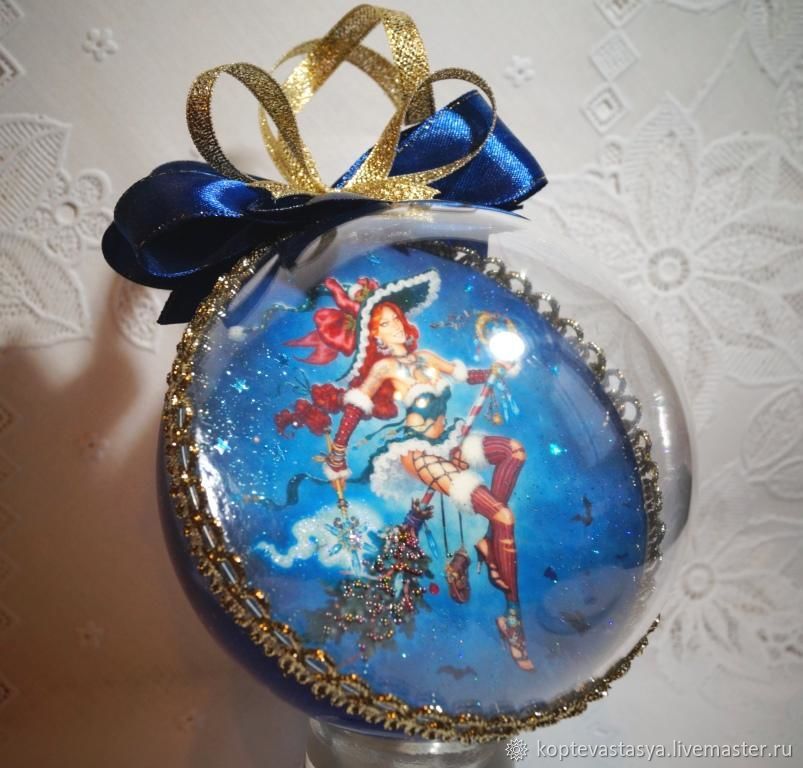 Шар новогодний елочный "Лечу на Ёлку!" на заказ в интернет-магазине ...