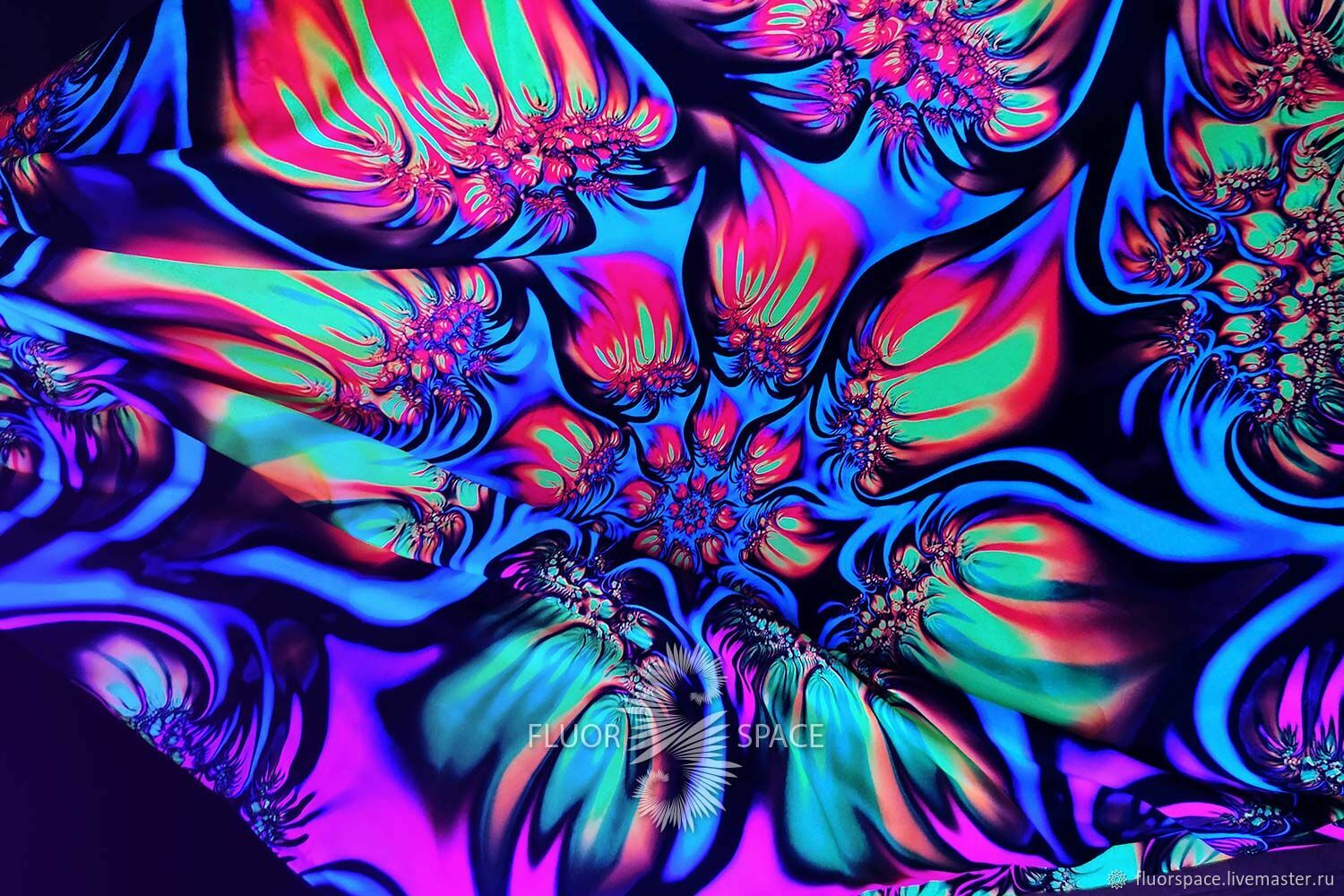 Плед флисовый «Fractal 9», флуоресцентный в интернет-магазине на Ярмарке Мастеров | Пледы ...