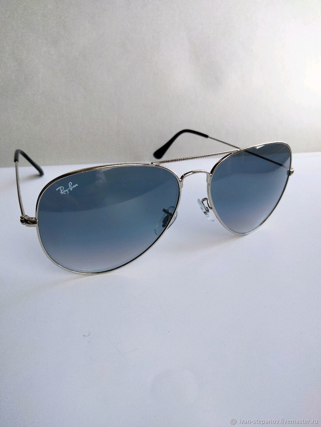 Винтаж: Очки в стиле ретро от солнца, авиаторы Ray ban серо-голубой в ...
