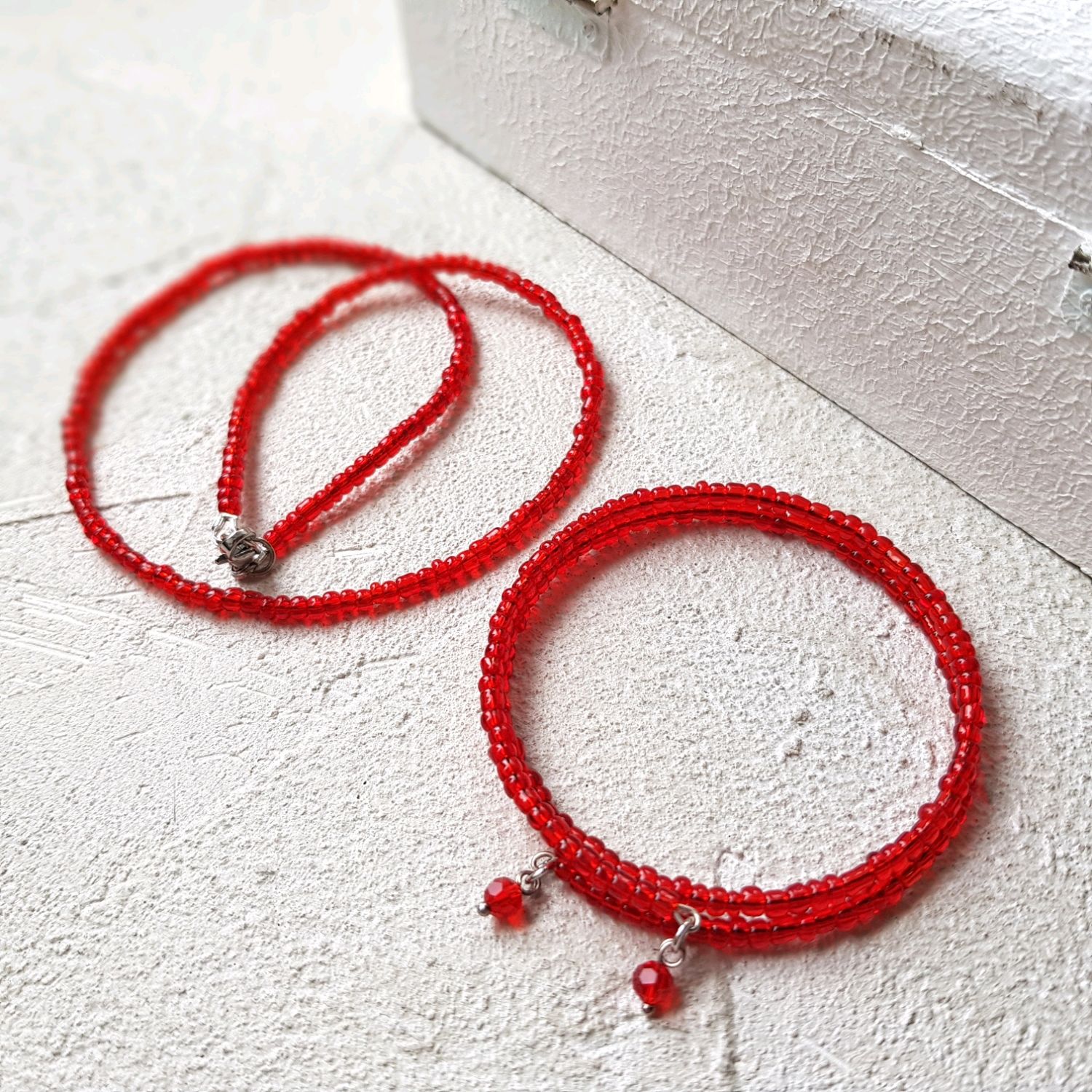 Двойной браслет из бисера на мемори-проволоке в интернет-магазине ...