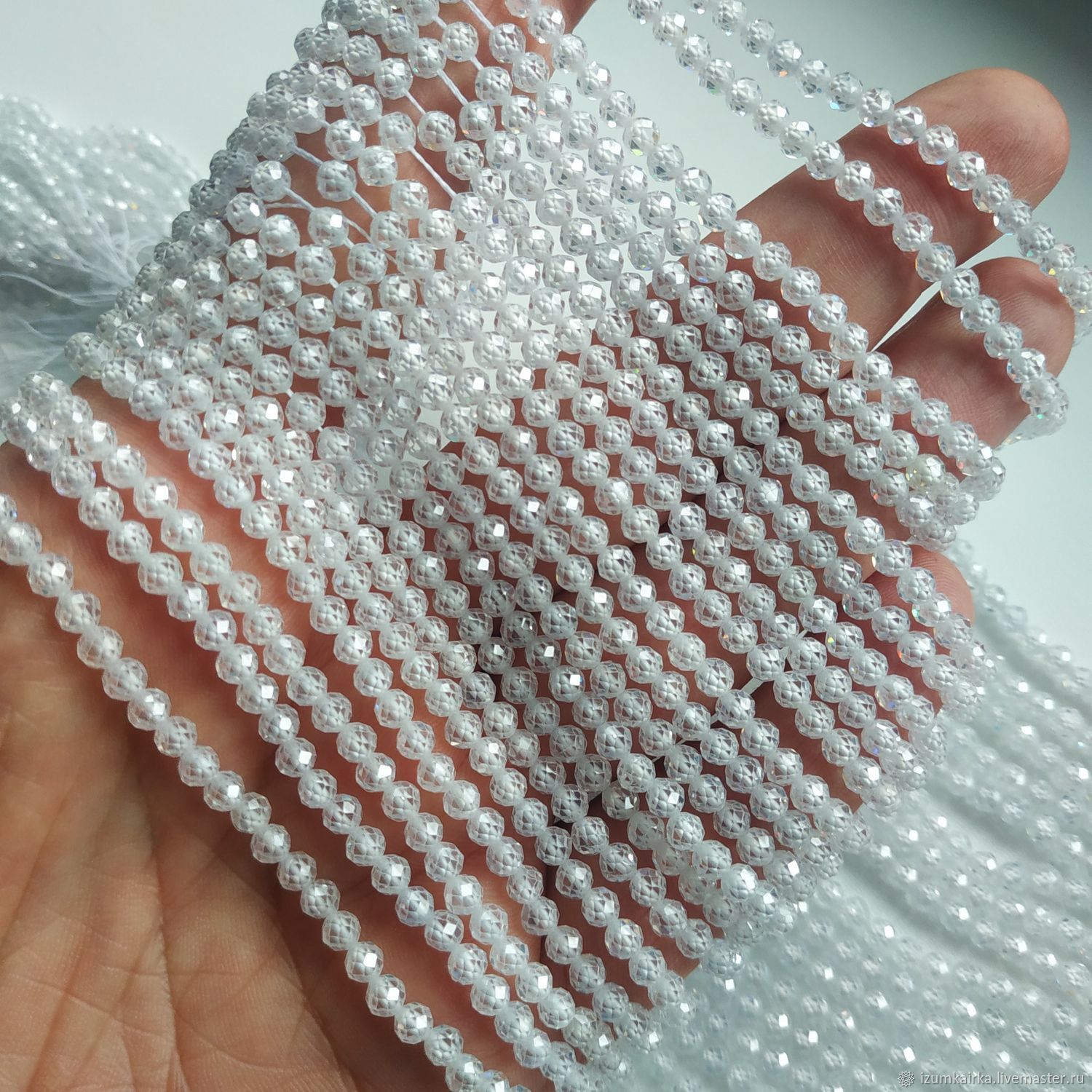 Циркон 4мм Белый – купить на Ярмарке Мастеров – O7V5ERU | Бусины, Москва