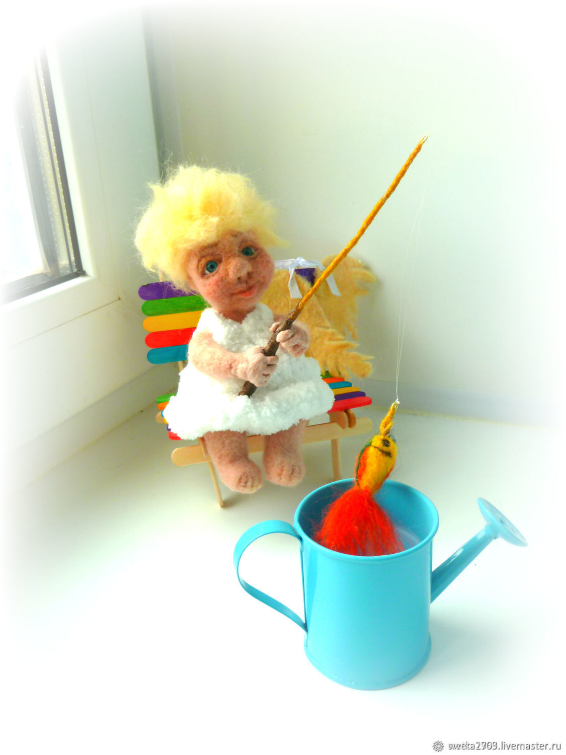 И Ангелам иногда нужны выходные))) Рыбак, рыбачок, ангел валяный ...