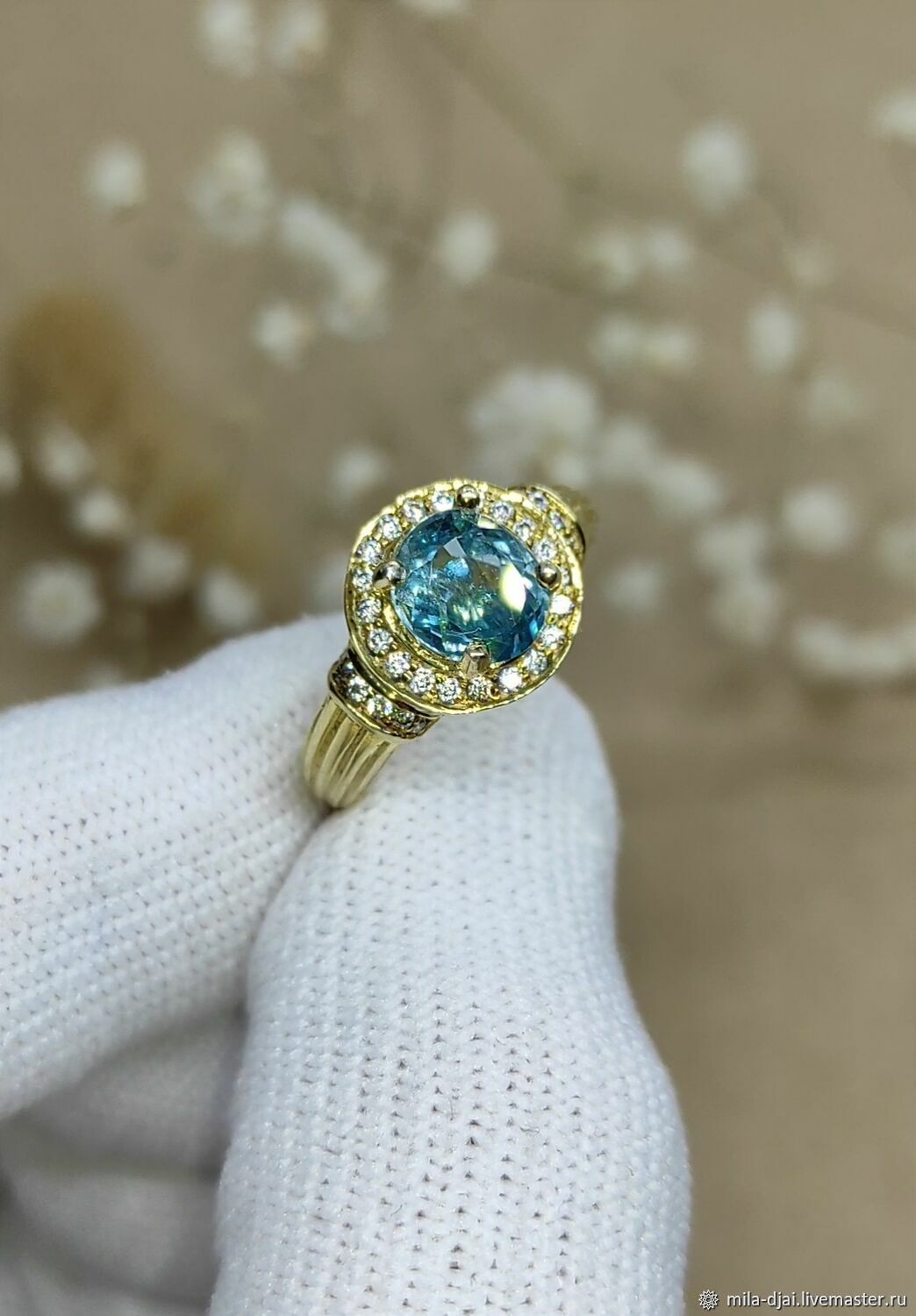 Кольцо "ГОЛУБОЙ ЦИРКОН" в интернет-магазине Ярмарка Мастеров по цене ...