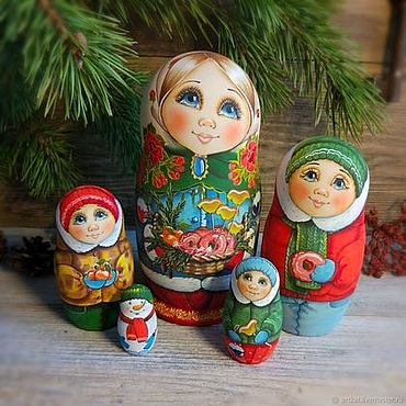 Матрешки: Авторская матрёшка 5 мест "Маша и Медведь" в интернет ...