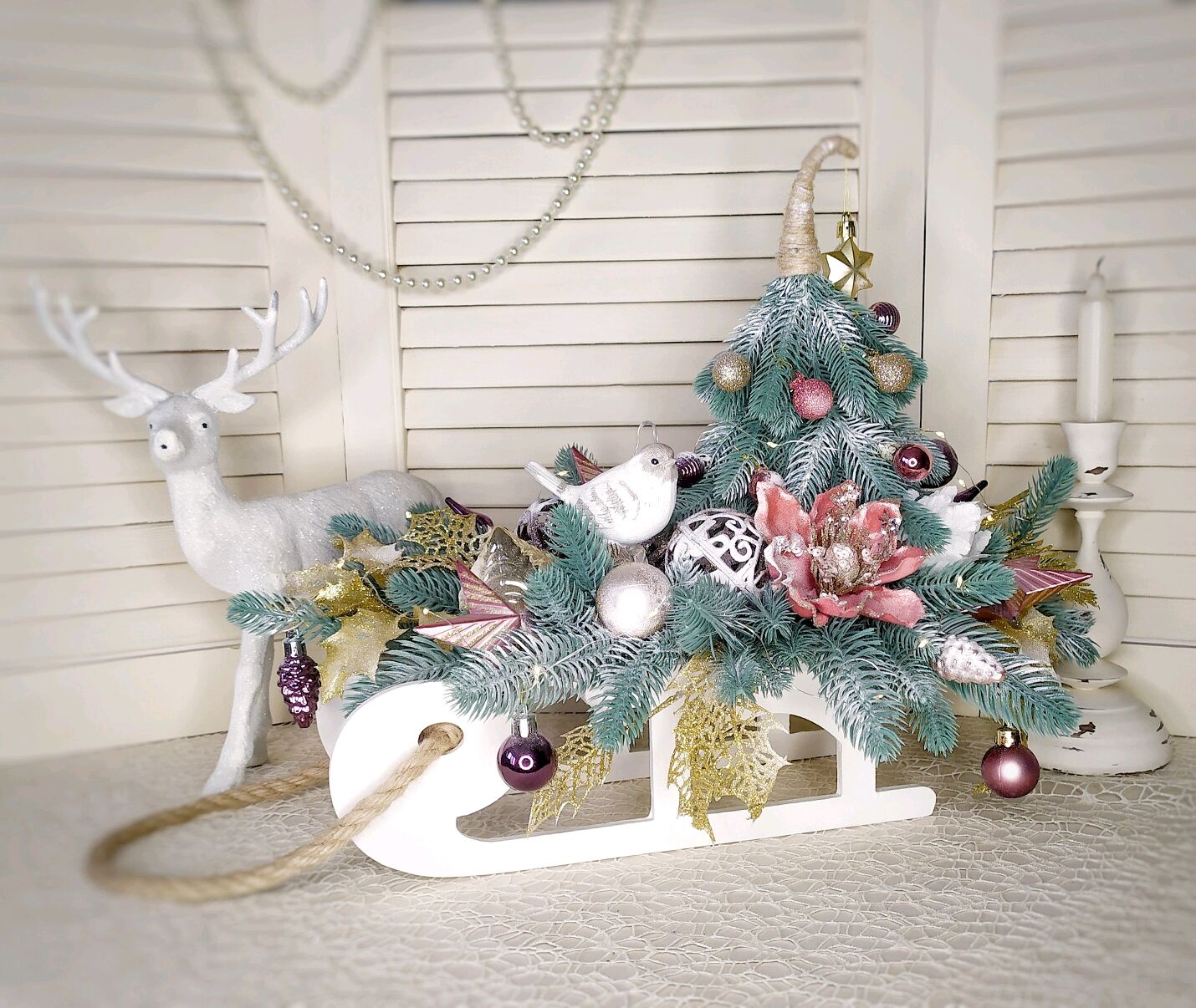 Новогодние сани для интерьера в интернет-магазине на Ярмарке Мастеров ...