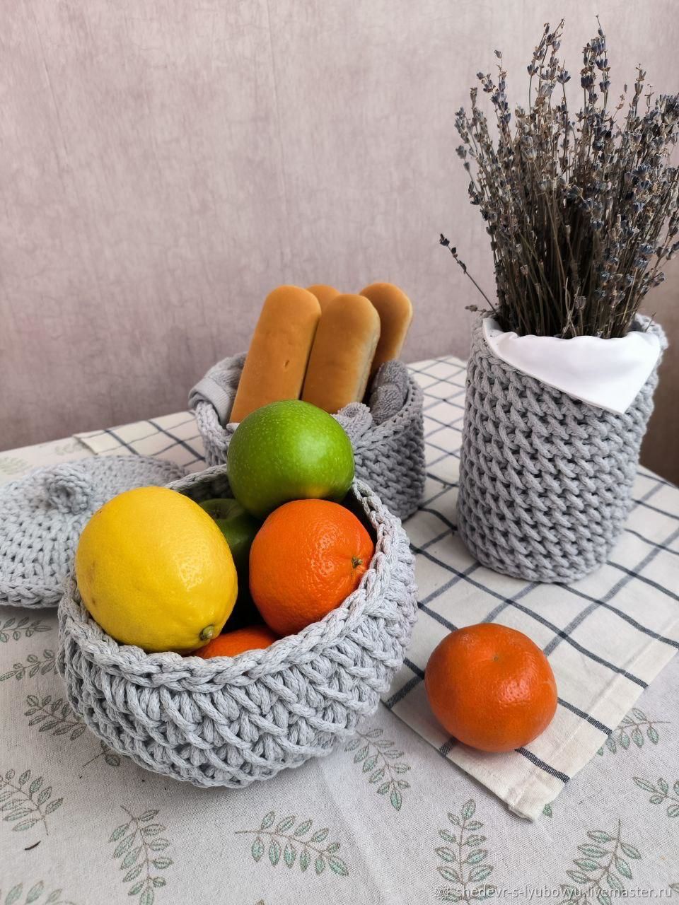 Корзины крючком из шнура хб в интернет-магазине Ярмарка Мастеров по ...