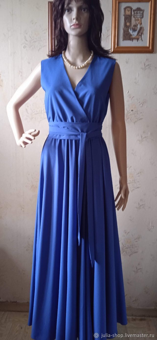 Вечернее платье с юбкой солнце в пол " Серо - голубое " – заказать на ...