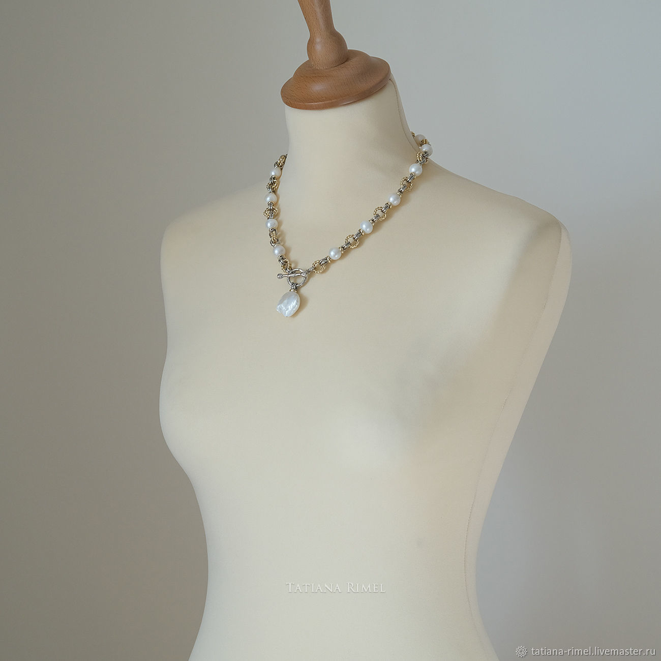Tatiana RIMEL Колье-цепь с крупным натуральным жемчугом в интернет ...