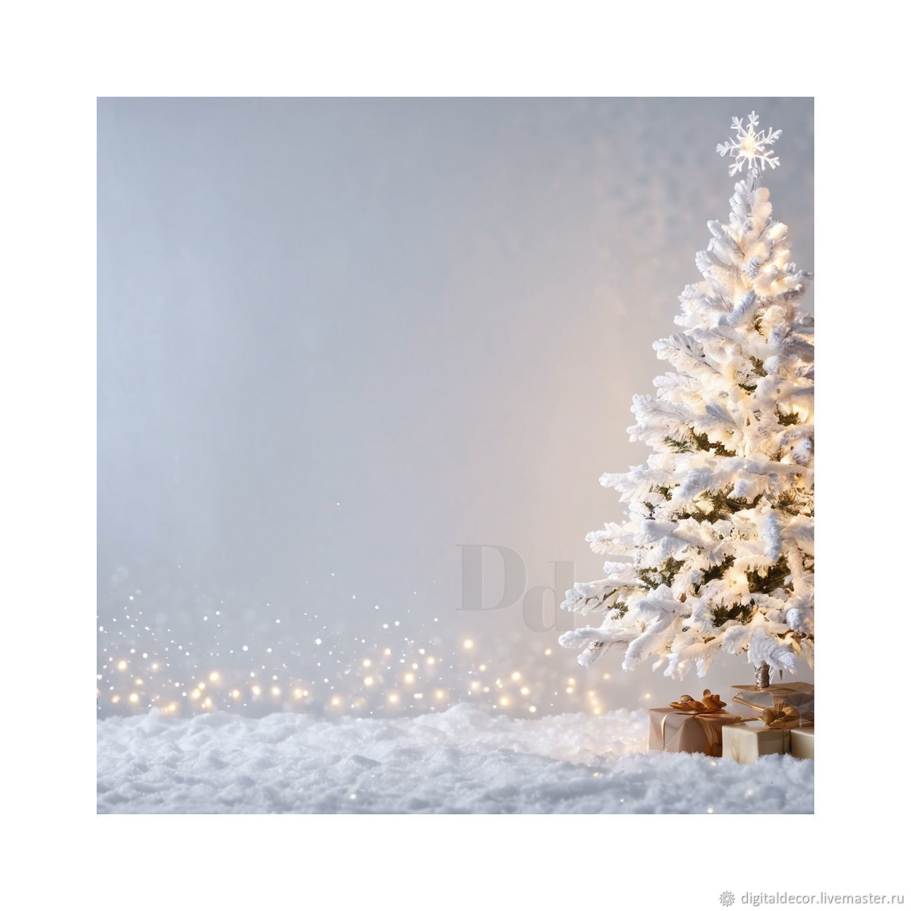 Новогодний аватар с местом для текста и огоньками для ярмарки мастеров ...