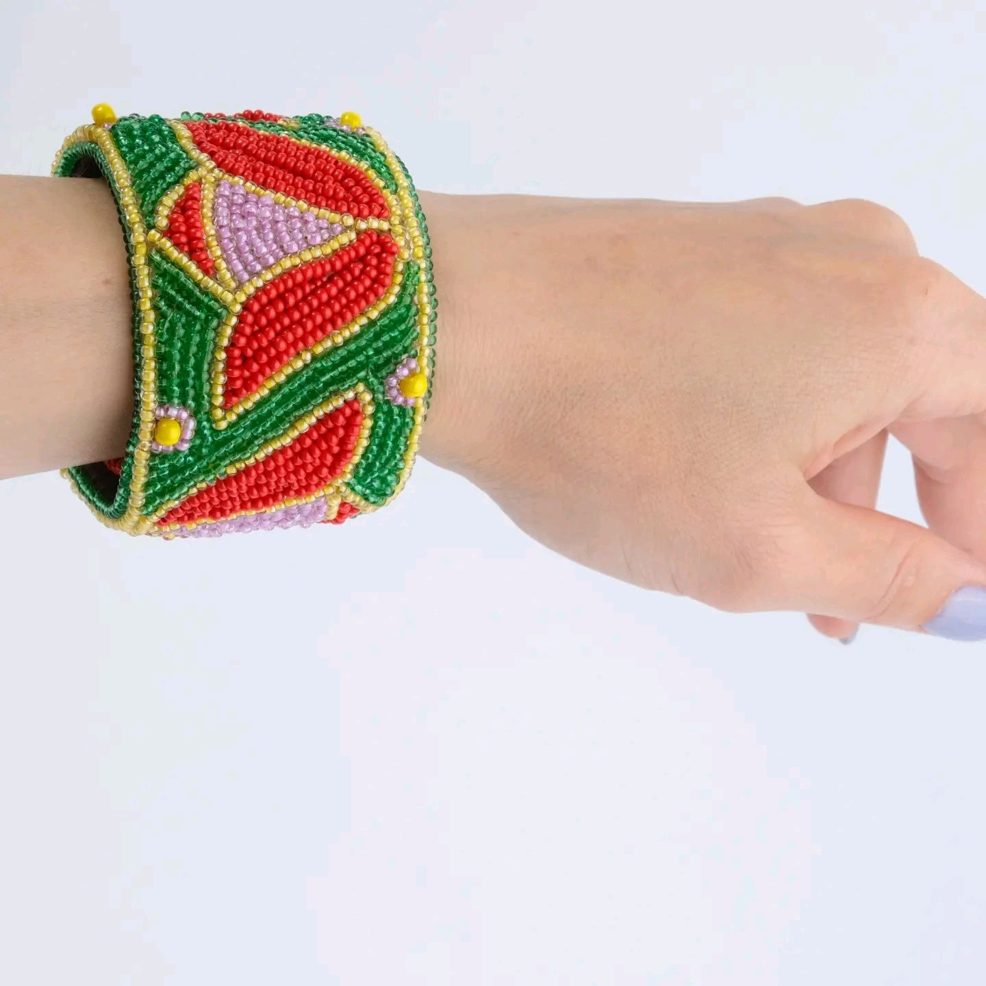 Браслет татарский национальный с тюльпанами расшитый бисером в интернет ...