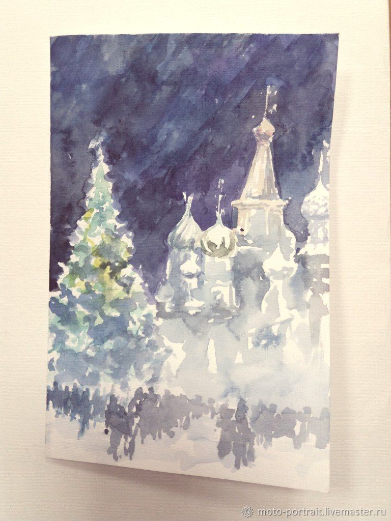 Авторские новогодние открытки акварелью – заказать на Ярмарке Мастеров ...