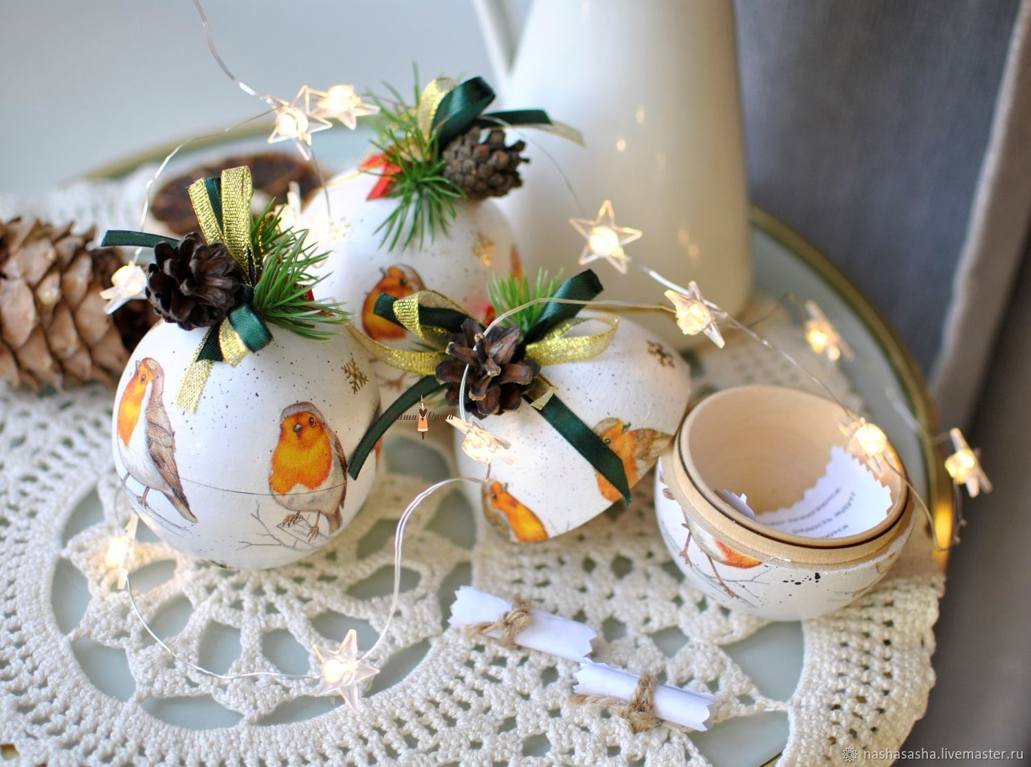 Шар новогодний "Чик-чирик" 8 см в интернет-магазине на Ярмарке Мастеров | Новогодние сувениры ...