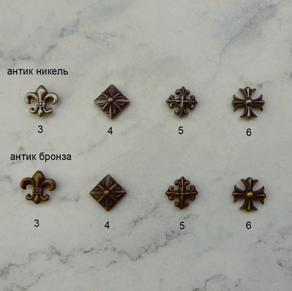 Кончо антик бронза и антик никель, тип 3, тип 4, тип 5, тип 6, металл ...