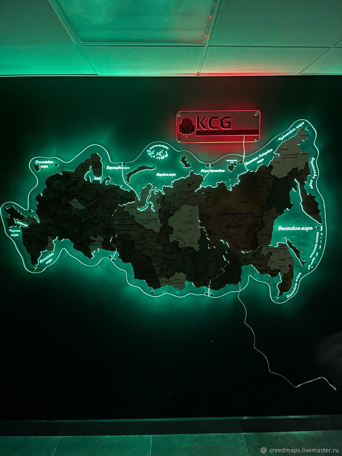 Карты мира: Эксклюзивная карта России с неоновой подсветкой купить в ...