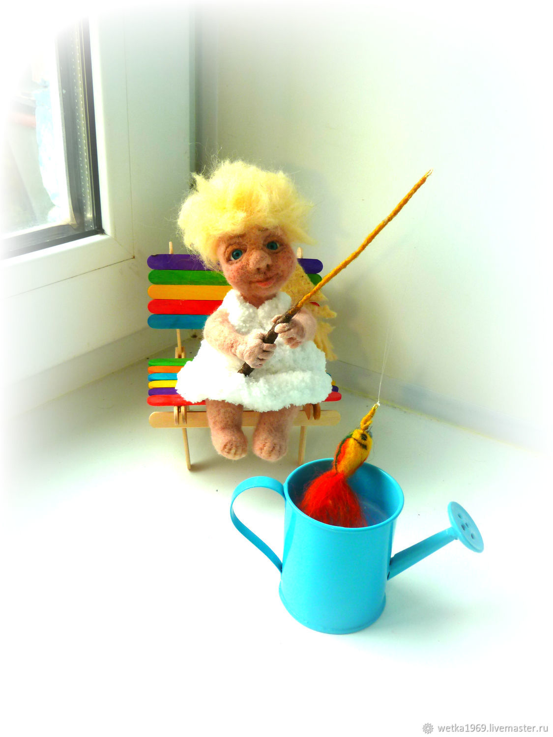 И Ангелам иногда нужны выходные))) Рыбак, рыбачок, ангел валяный в ...