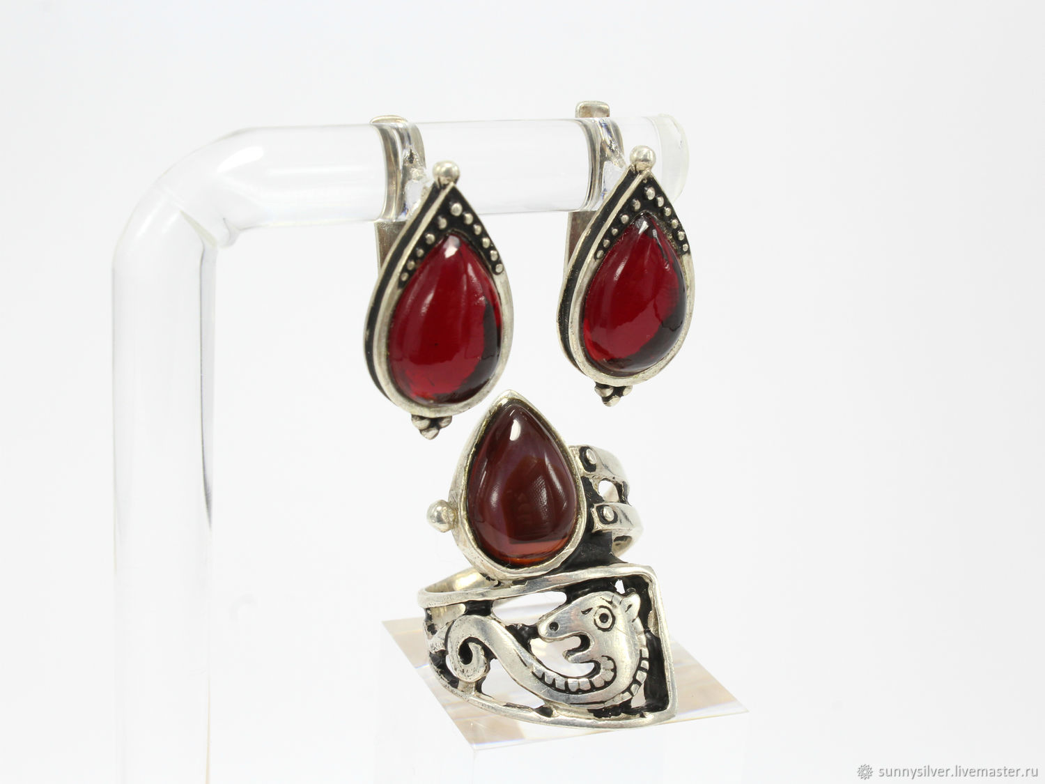 Серьги и кольцо серии Этнический Авангард #76 из серебра 925 HB0025 ...