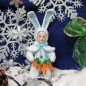 Ватная елочная игрушка Мамин Зайка в интернет-магазине на Ярмарке ...