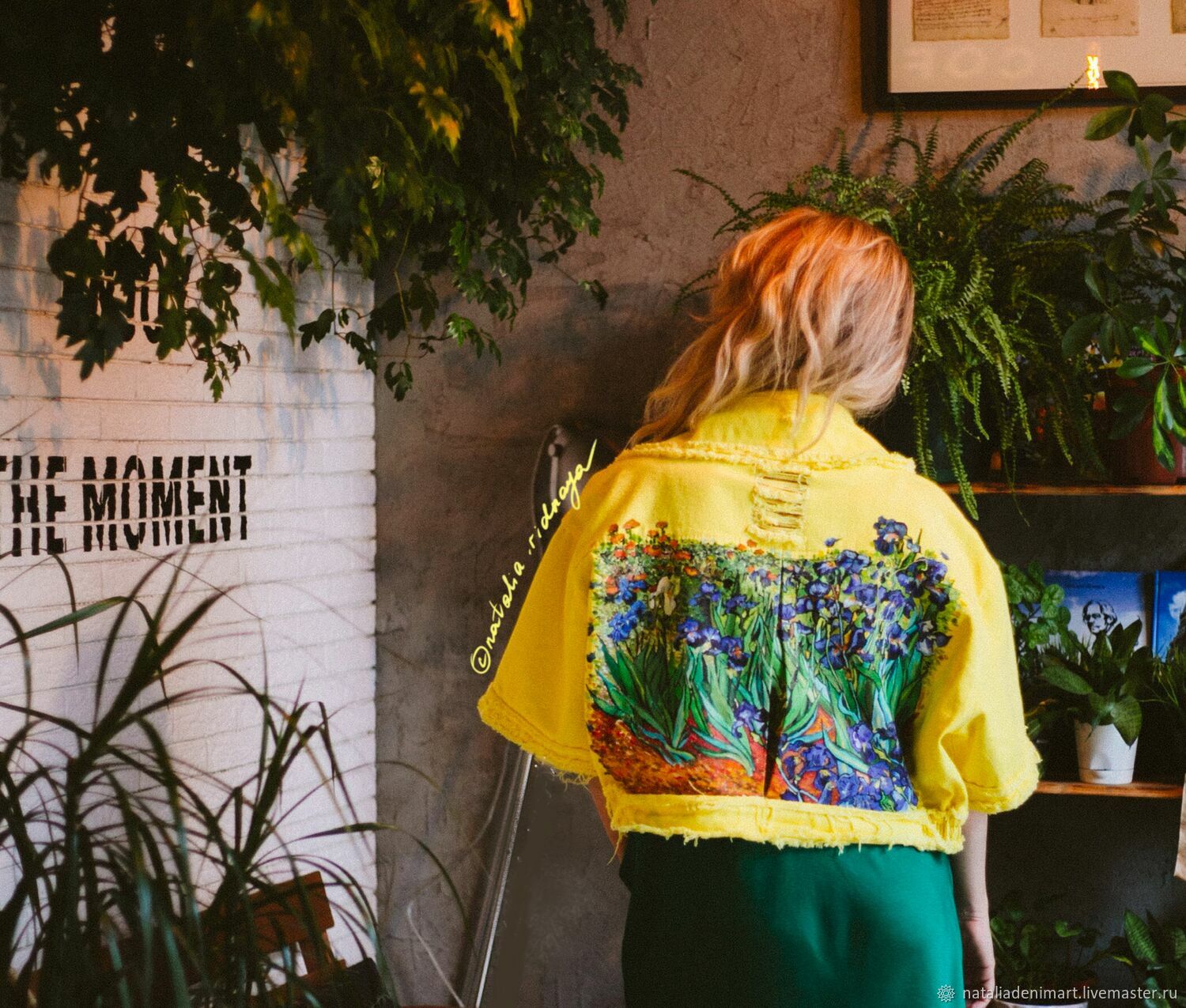 Painting clothes by Vincent Van Gogh. Denim jacket with Irises print ...