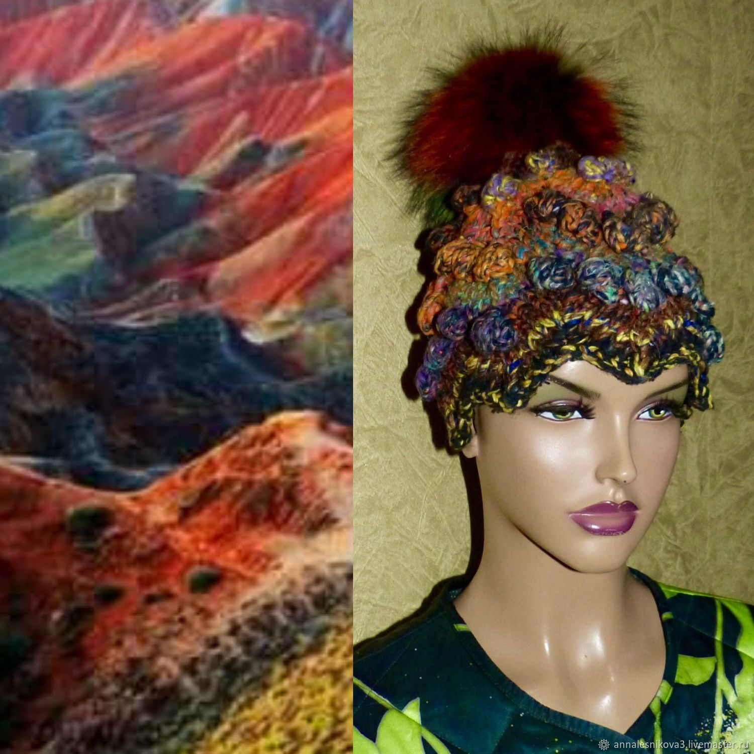 Шапка "ЛЮБИМАЯ" - пряжа NORO GINGA в интернет-магазине Ярмарка Мастеров ...