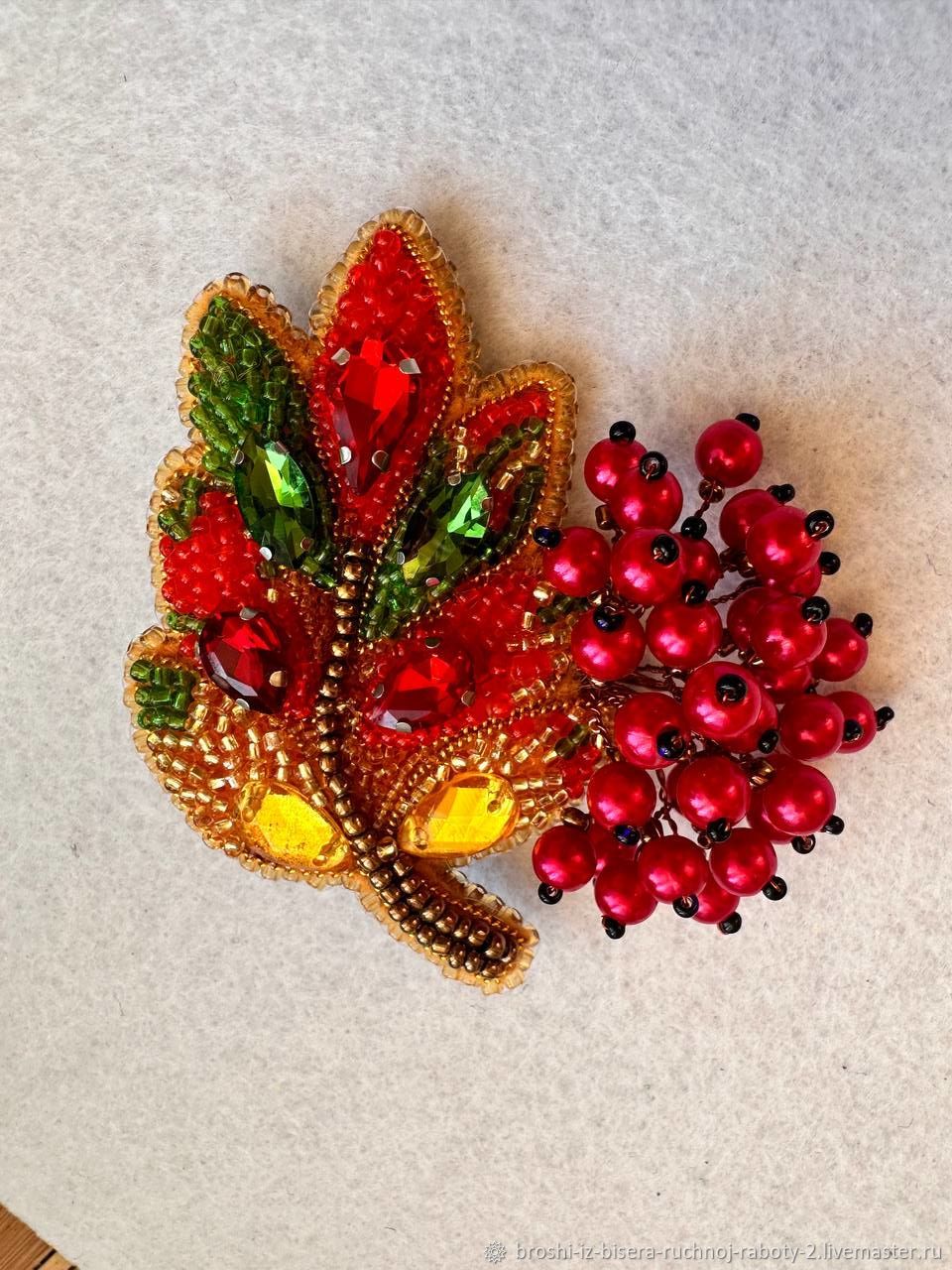 Брошь-булавка: "Рябинка" в интернет-магазине Ярмарка Мастеров по цене ...