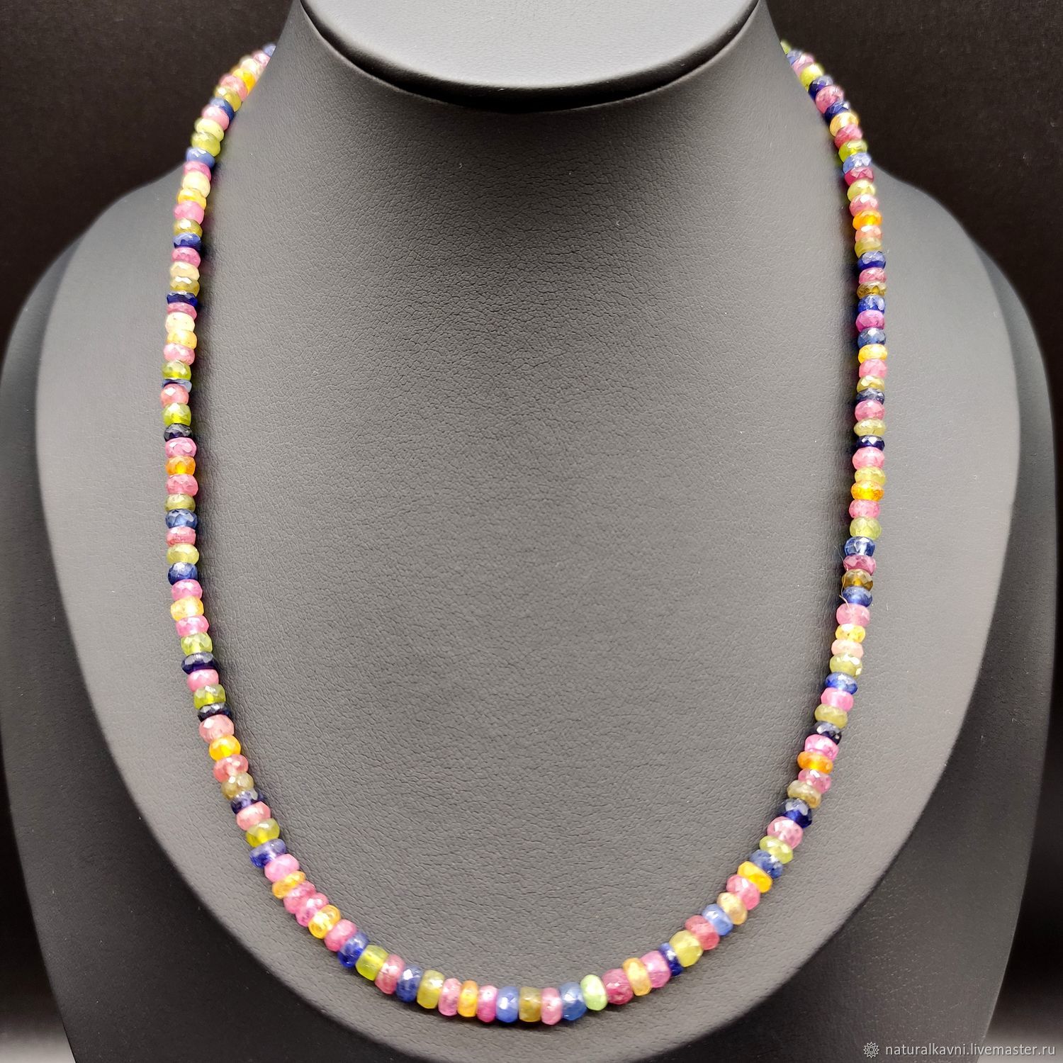 Бусы женские из натуральных камней деклассированный сапфир купить в ...