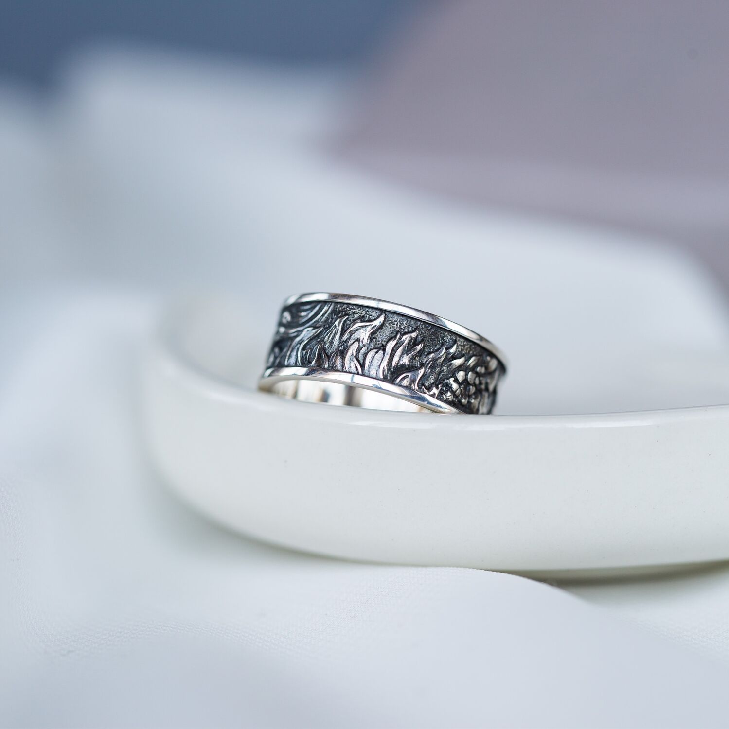 Кольцо 4 стихии, серебро 925 пробы с чернением купить в интернет ...