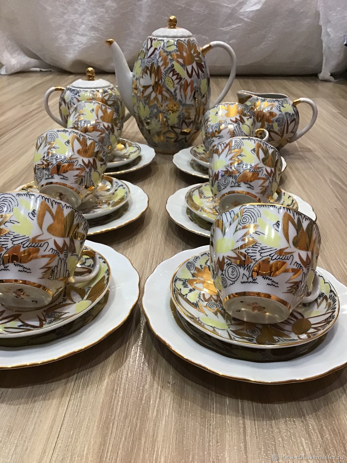 Винтаж: Сервизы винтажные: сервиз кофейный золотые ромашки лфз купить в ...