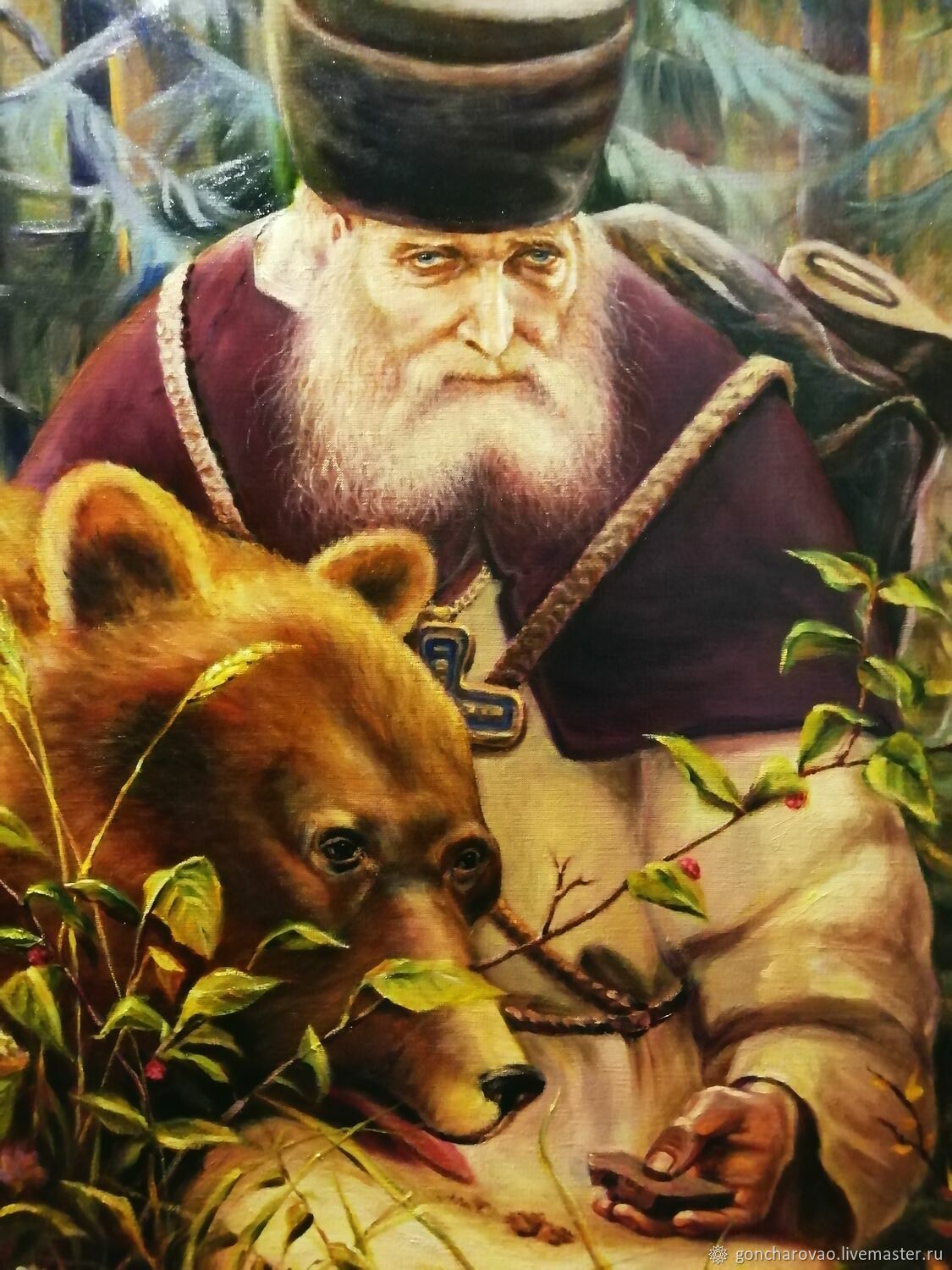 Картина Серафим Саровский маслом на холсте на заказ в интернет-магазине ...