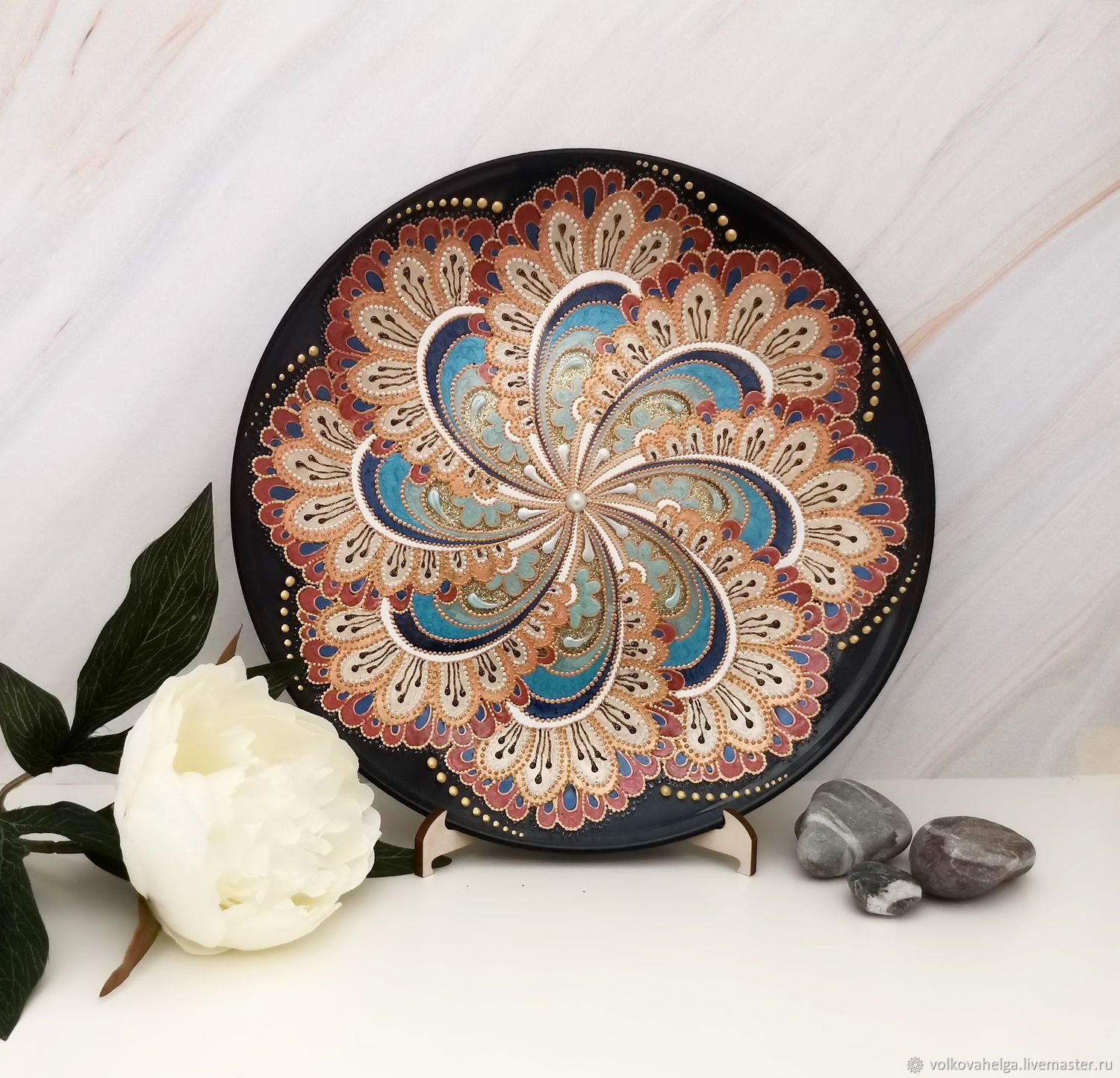 Тарелка декоративная. Мандала на стекле "Энергия жизни" в интернет ...