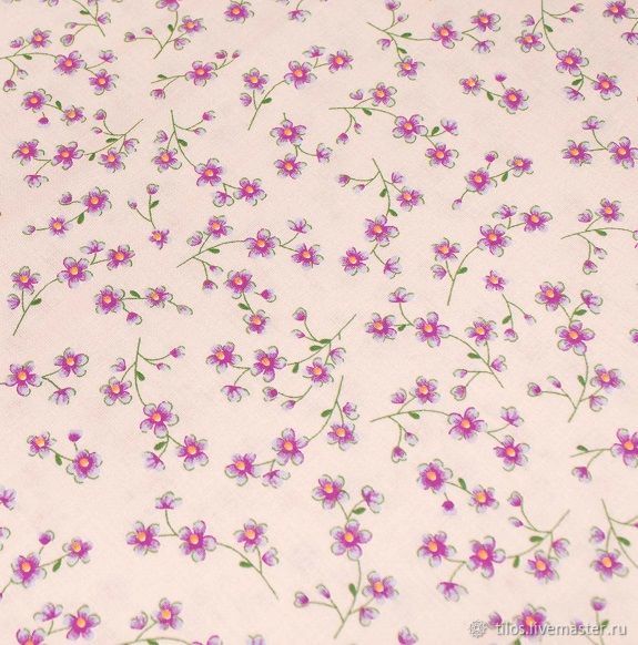 Ткань перкаль Яблоневый цвет, шир. 150 см, 2 цвета, Шуйские ситцы ...