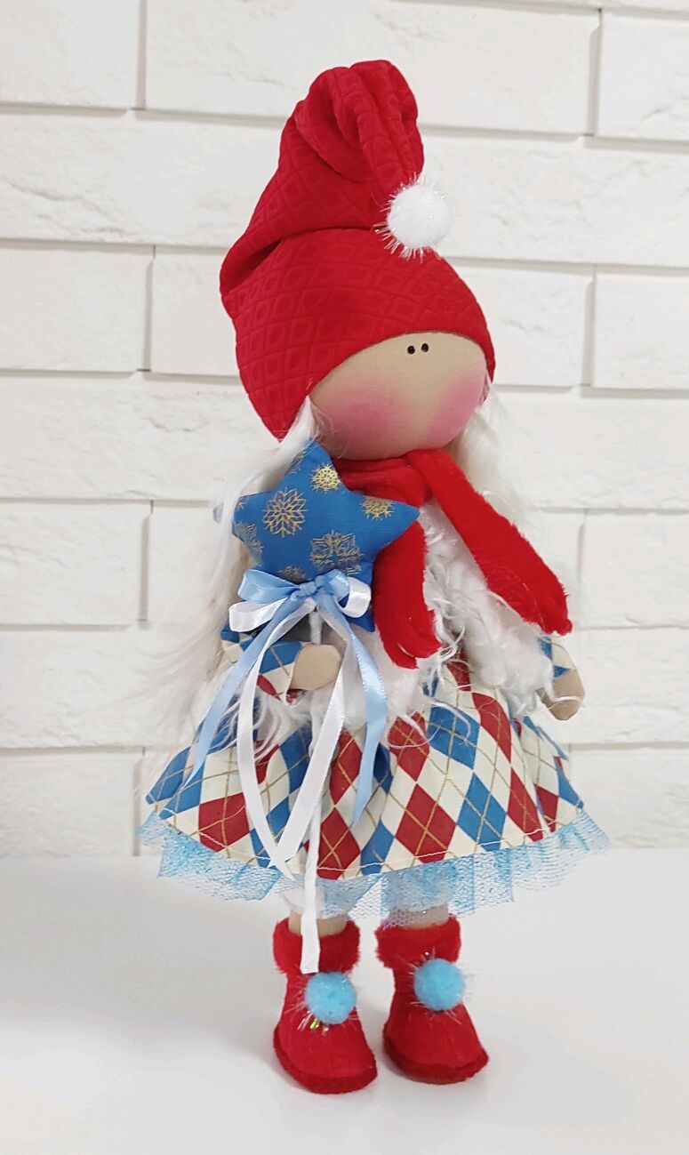 Новогодний Гном девочка 30см – заказать на Ярмарке Мастеров – S7OQMRU ...