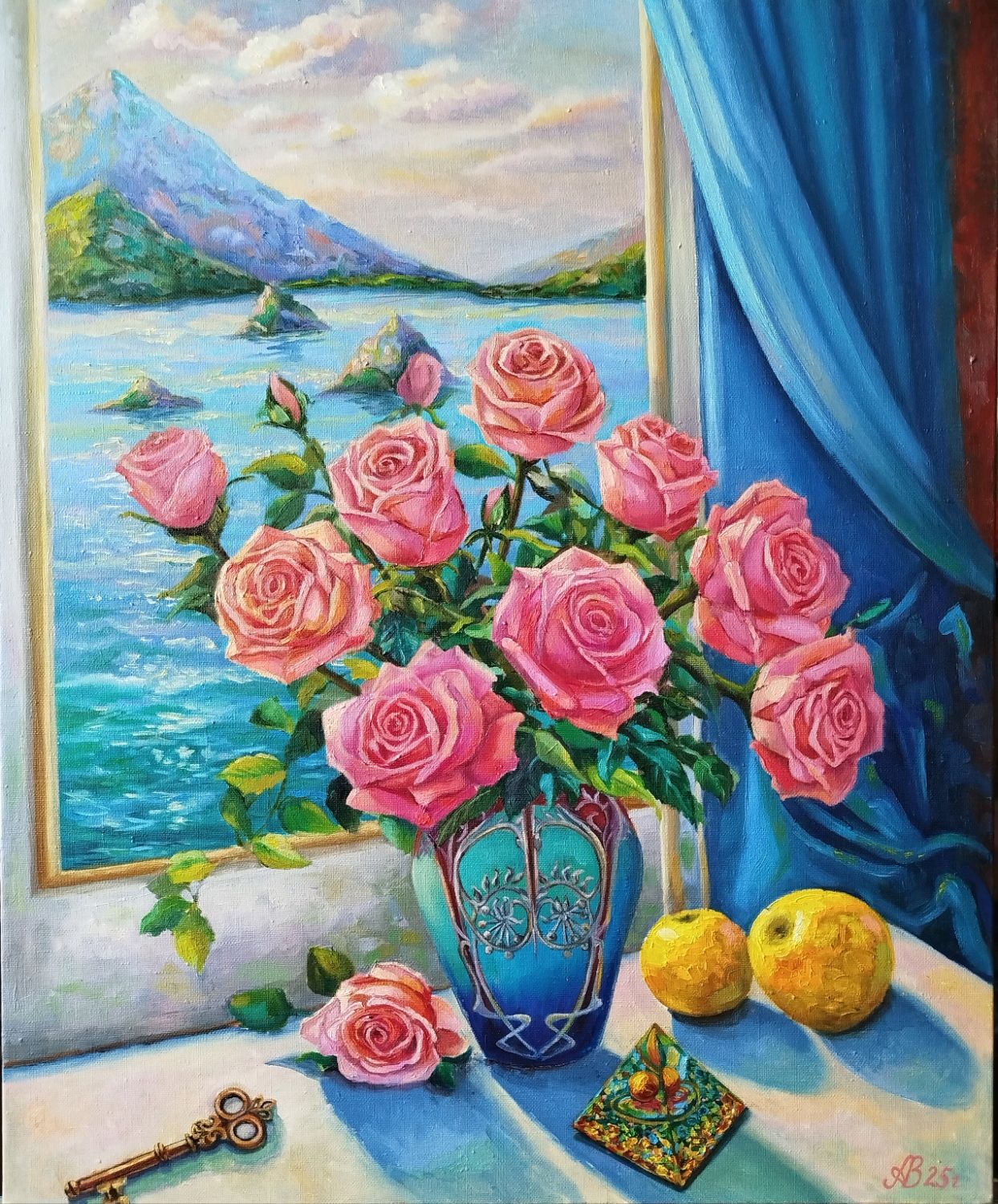 Картина Букет цветов на окне купить в интернет-магазине Ярмарка ...