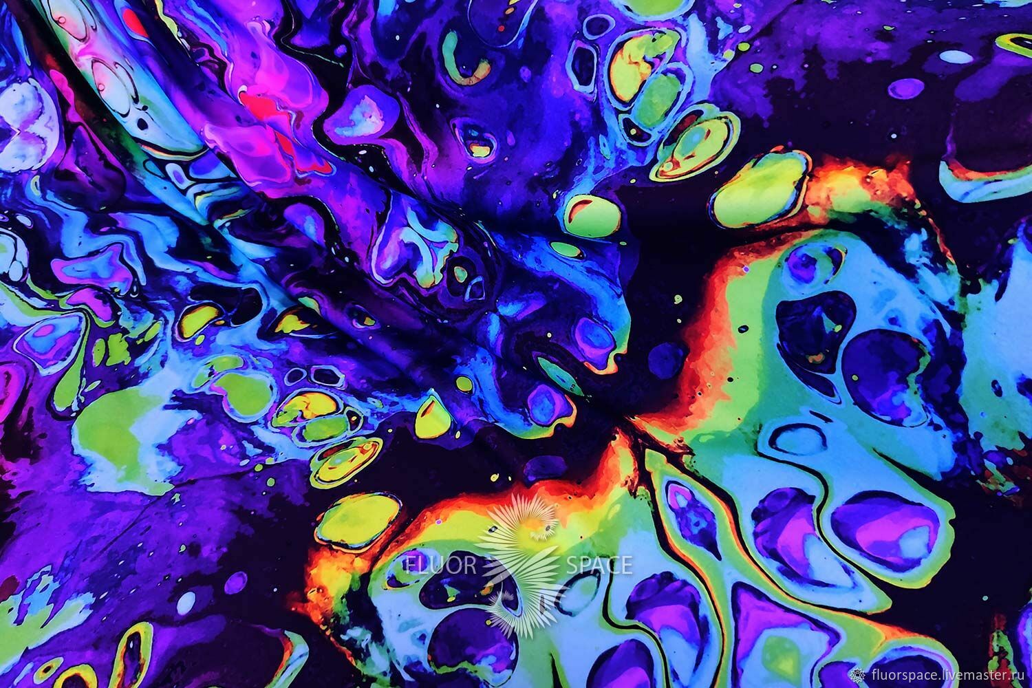 Плед флисовый «Acrillic 4», флуоресцентный – купить онлайн на Ярмарке Мастеров – SAM1YRU | Пледы ...