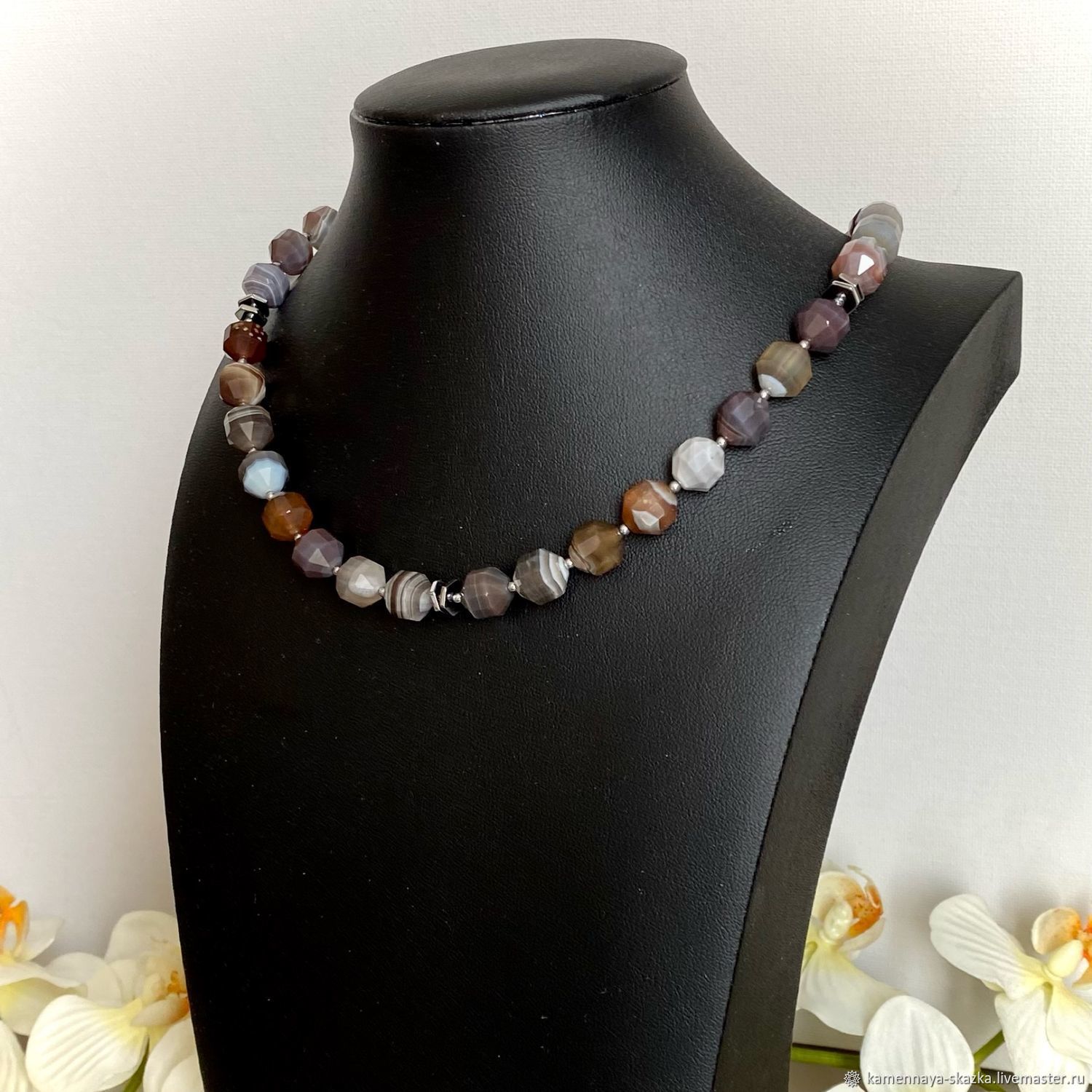 Колье-трансформер со съемным кулоном из агата шикарного оттенка купить ...