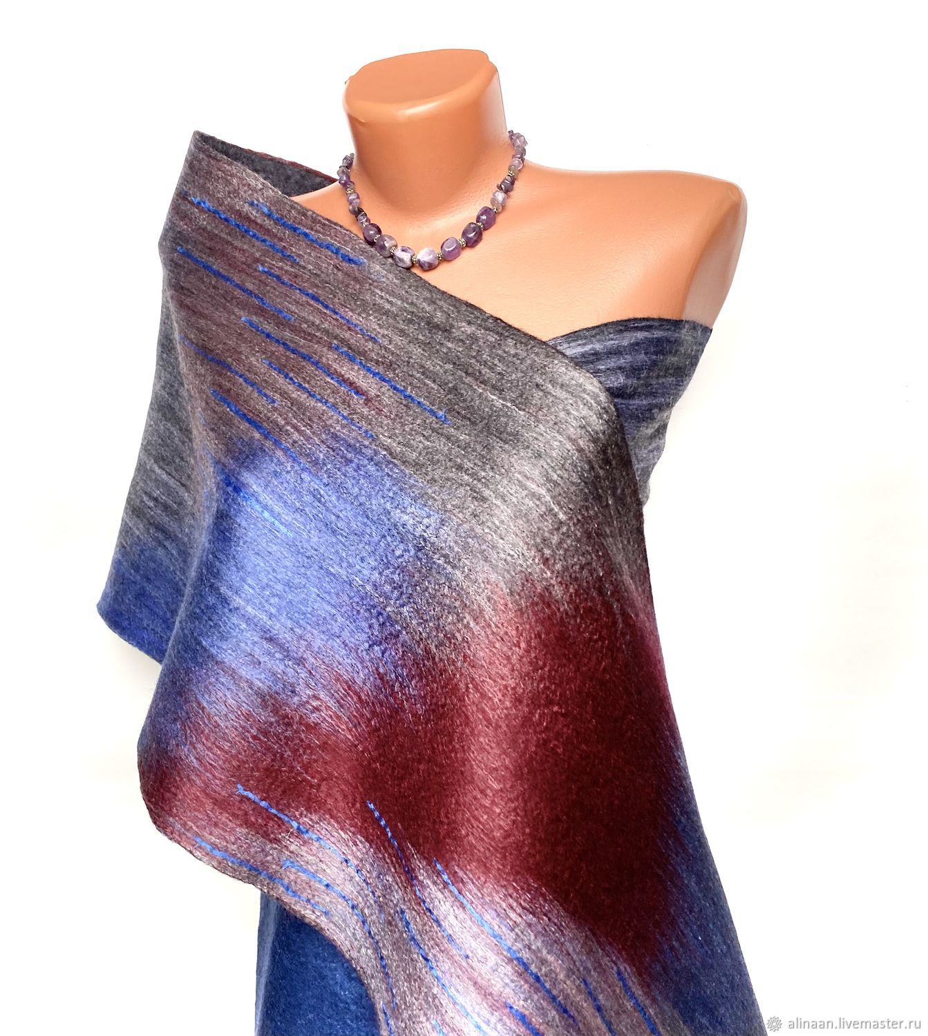 Шарф женский Осенний поцелуй шарф мужской валяный в интернет-магазине ...