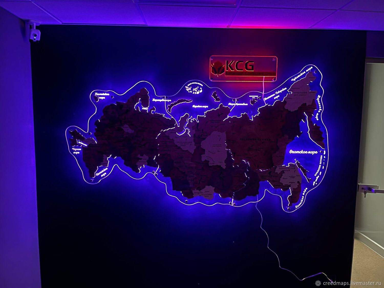 Карты мира: Эксклюзивная карта России с неоновой подсветкой купить в ...
