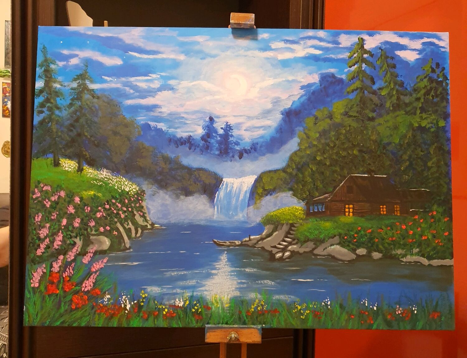 Пейзажи, Домик у водопада в интернет-магазине на Ярмарке Мастеров ...