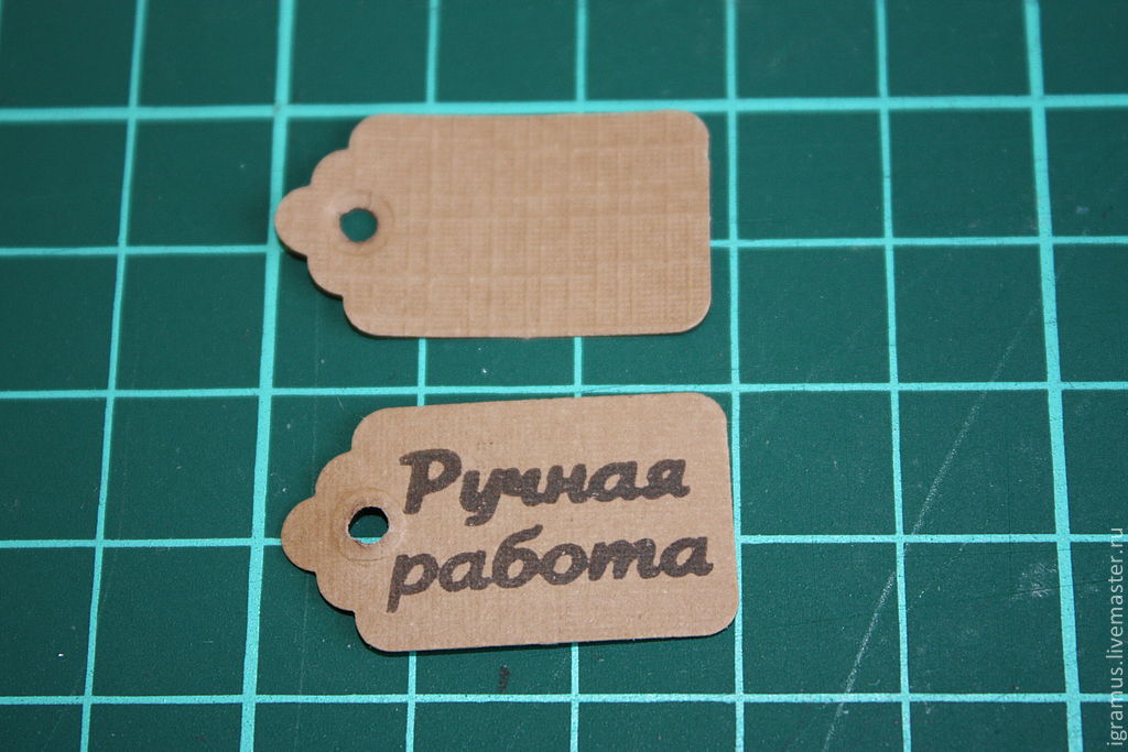 Набор бирок со штампом "Ручная работа" – заказать на Ярмарке Мастеров ...