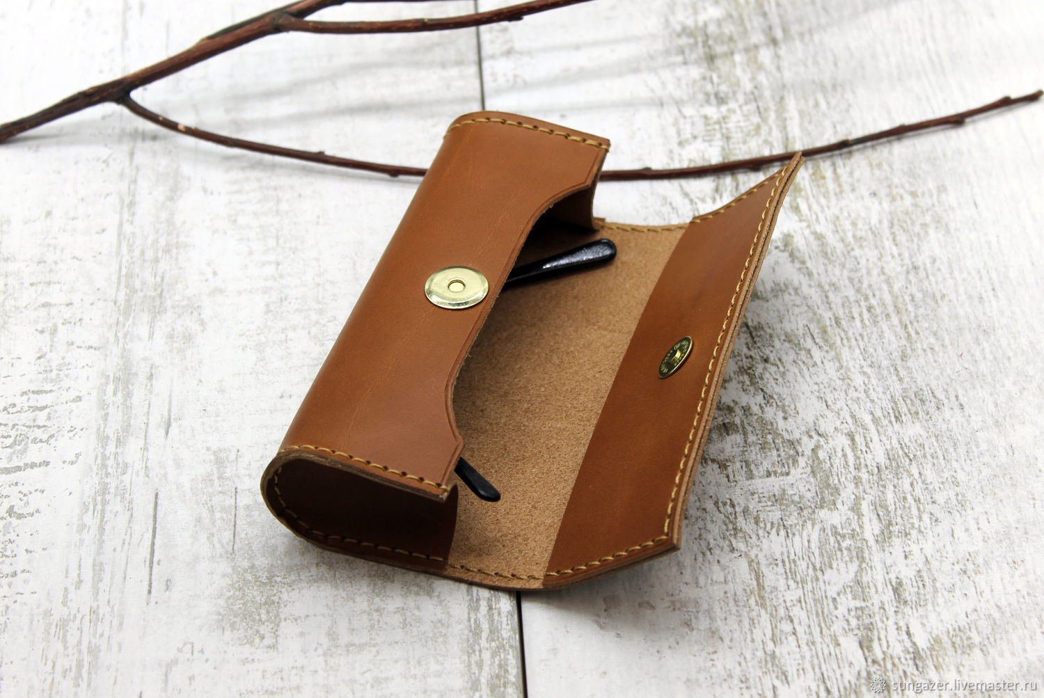 Очечник кожаный – заказать на Ярмарке Мастеров – P47BMRU | Очечник ...